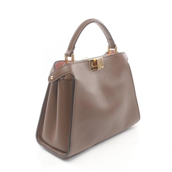 Fendi | Bags | Fendi Essential Peekaboo Handbag Leather Brown | Poshmark